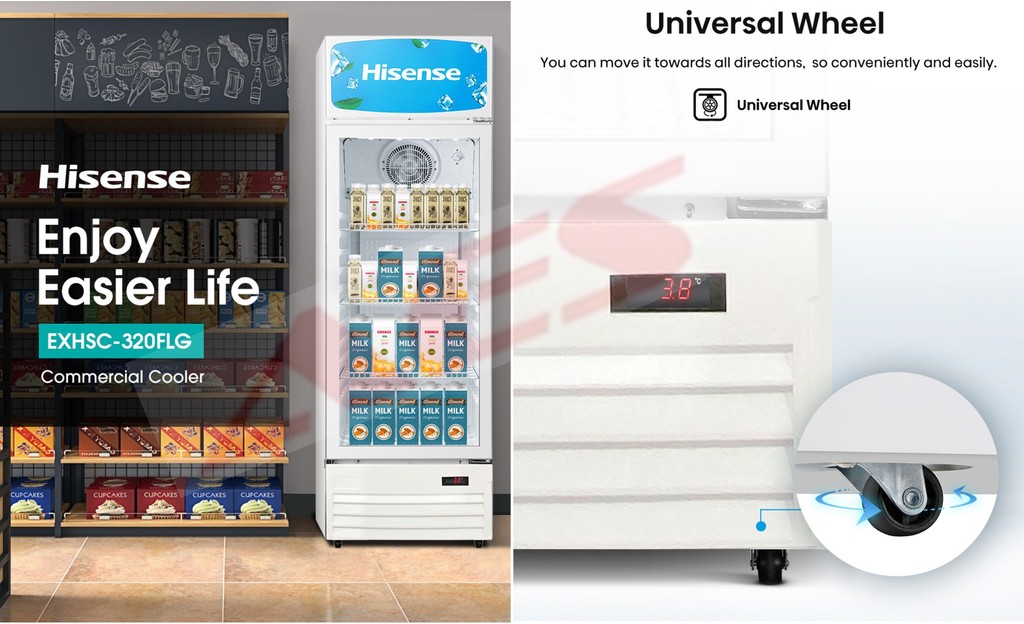 🛠️ HISENSE 🥫 EXHSC-320FLG 320L Chiller Minuman Kaca Double Low-E ...