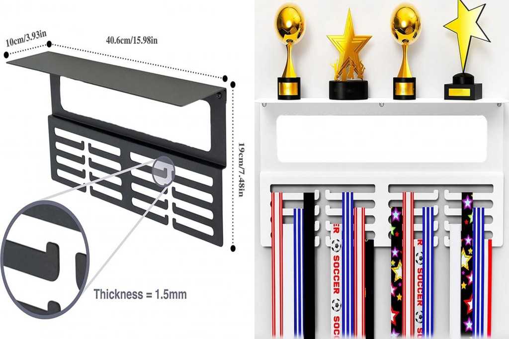 Moon* Trophy Display Rack Metal Medal Display Stand Premium Medal ...