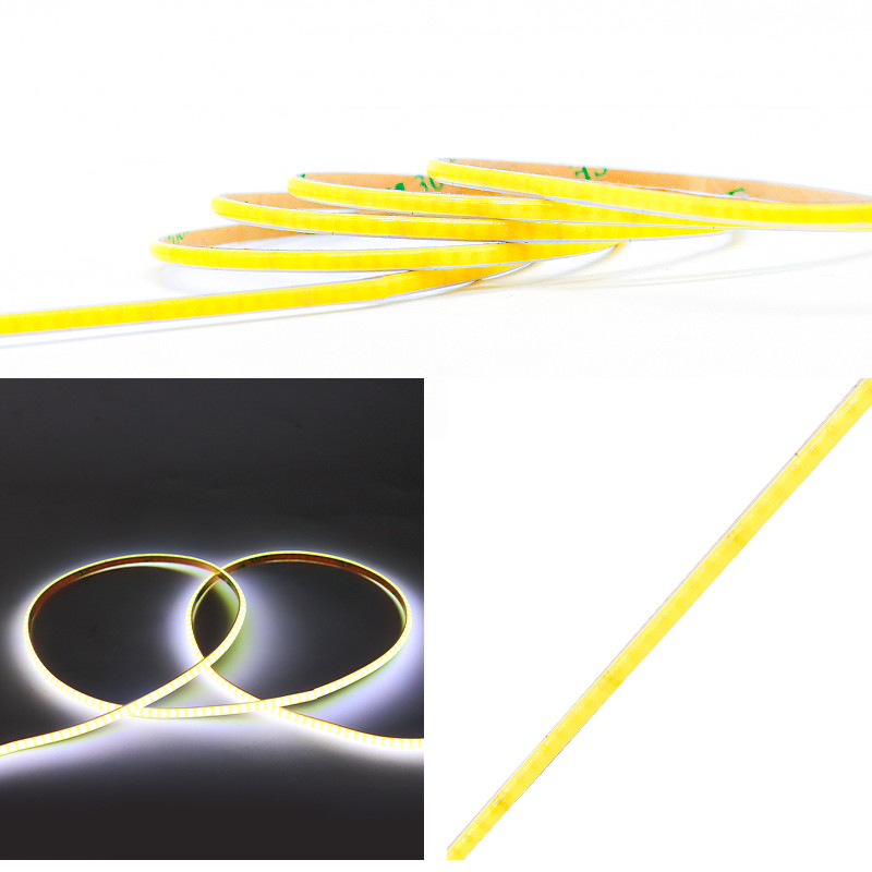 Ultra Thin 5mm 384Leds/m DC5V 12V COB Flexible LED Light Cuttable Super ...