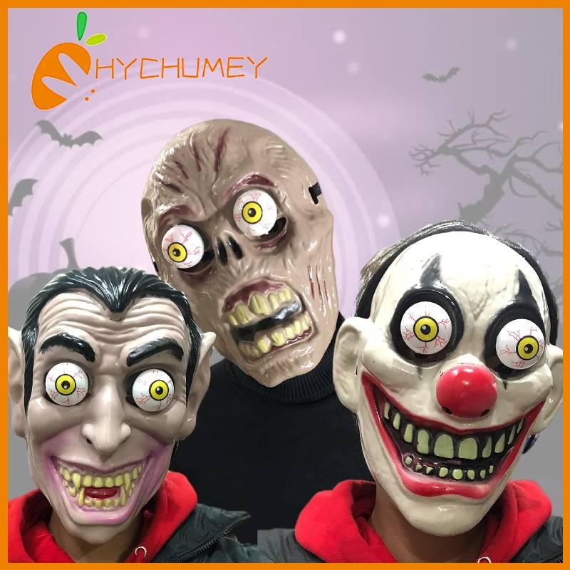 Face Disturbing Full Clown Mask Made Of Plastic With Spring Eyes For ...
