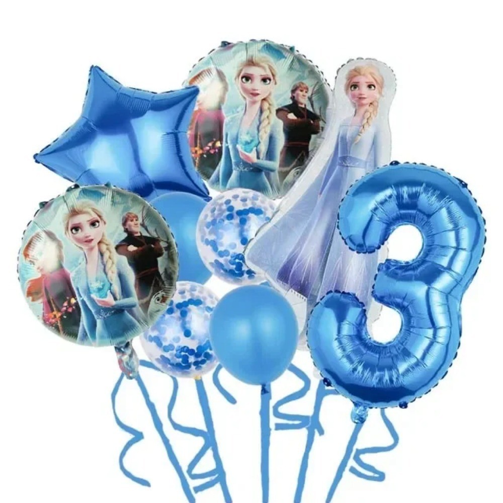 Frozen Birthday Number Foil Balloon Elsa Anna Princess Kids Theme Party ...