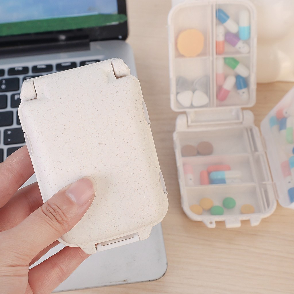 Multifunctional Three-layer 8 Grids Plastic Pill Box Portable Travel ...