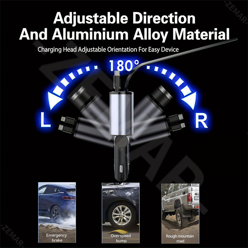 4 in 1 Jaecoo J7 J8 Car Charger Super Fast Charging Universal USB Type ...