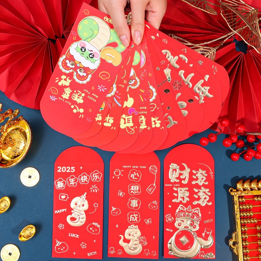 Exquisite 2025 Golden Relief Snake Red Envelope - Hot Stamped Design ...