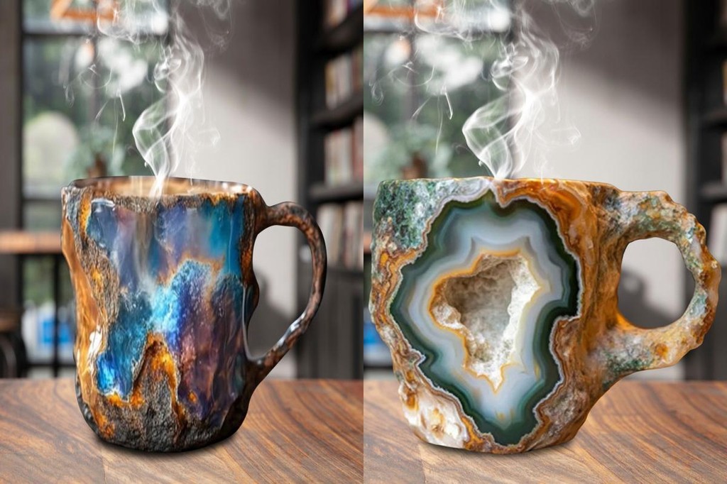 AM* Faux Crystal Clearance Mug 11 Oz Capacity Coffee Mug Unique Mineral ...
