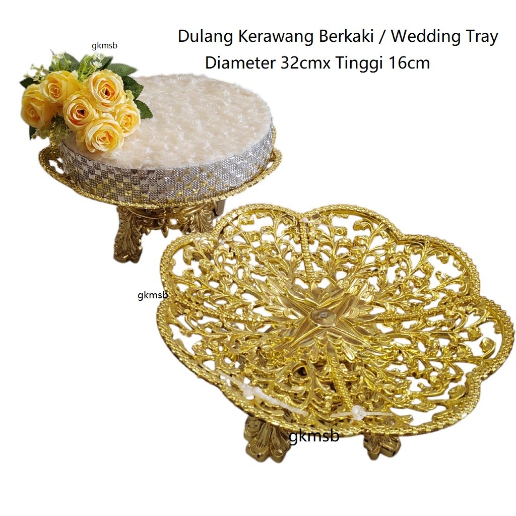 Dulang Hantaran Bajet Dulang Kerawang Berkaki Dulang Silver Gold Putih ...