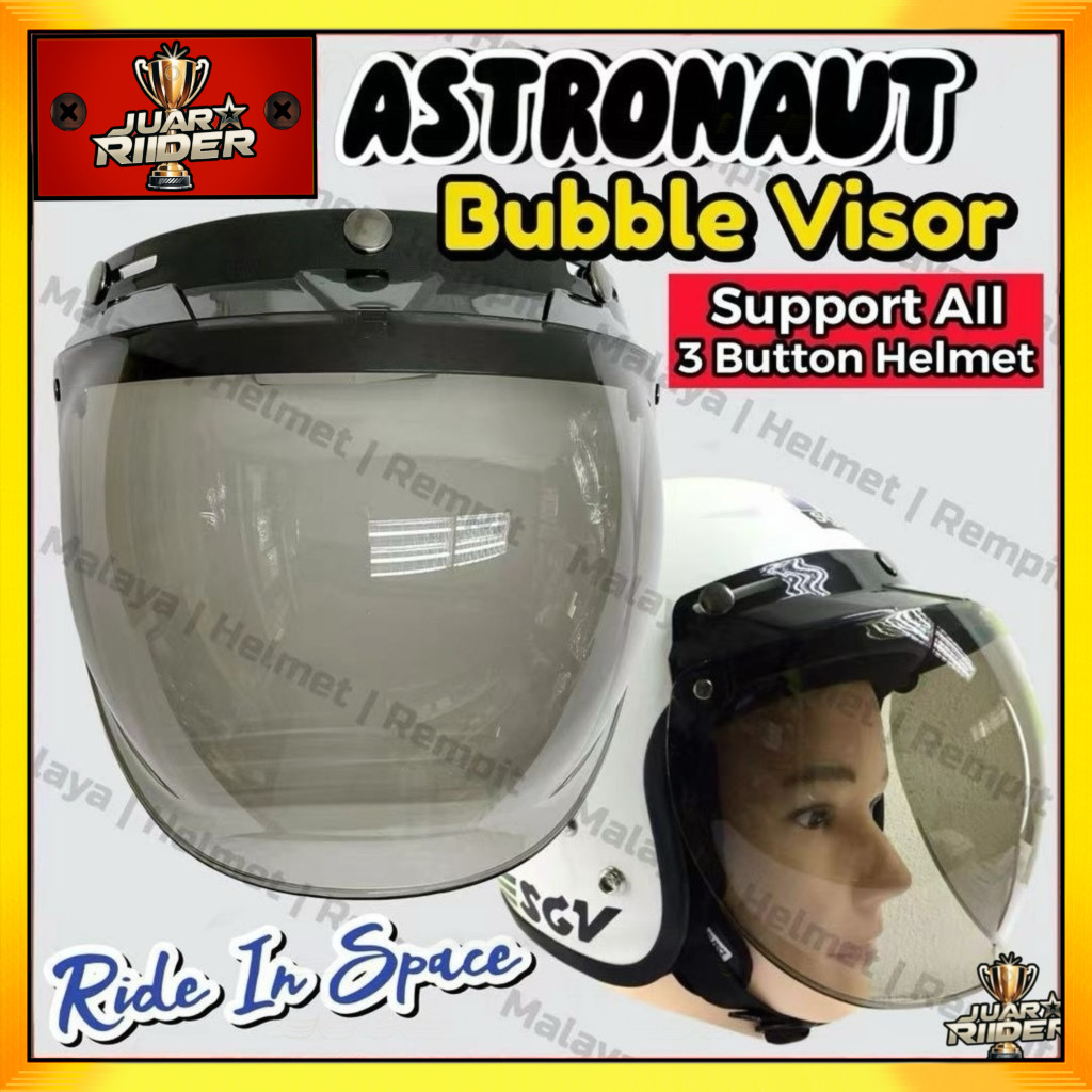 GMA Astronaut Bubble Shield Visor Original 3 Button Pin Anti Scratch ...