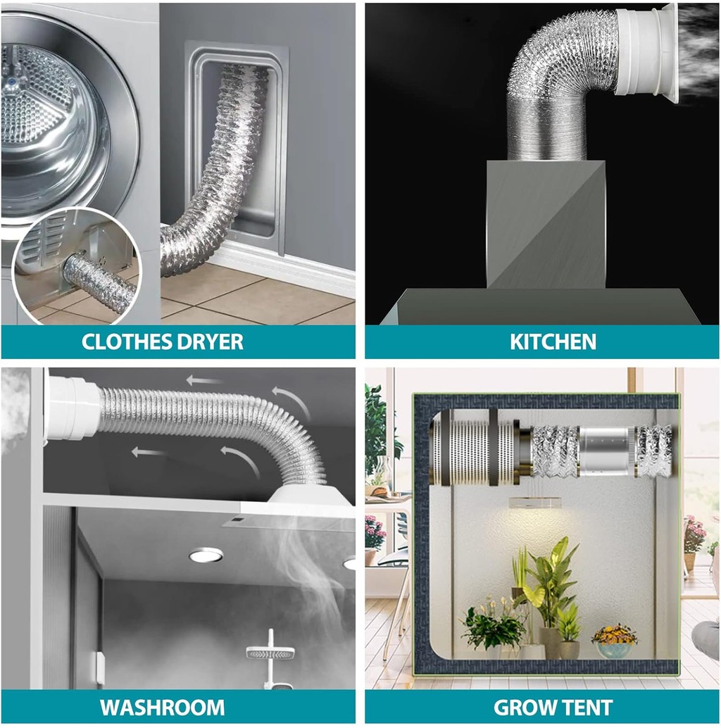 Double layer aluminum foil air duct fire-resistant and heat-resistant ...