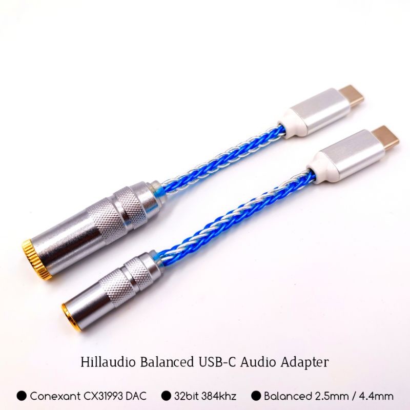 in stock Hillaudio 32-bit DAC Balanced USB-C Audio Adapter (2.5mm/4.4mm ...