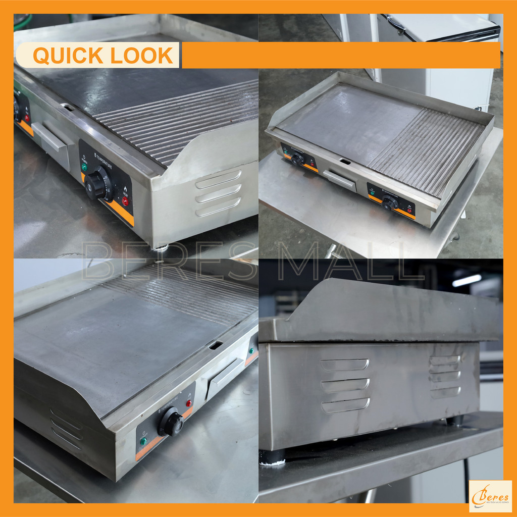 BERES Commercial Stainless Steel Griddle ELECTRIC Griddle Dapur Burger ...