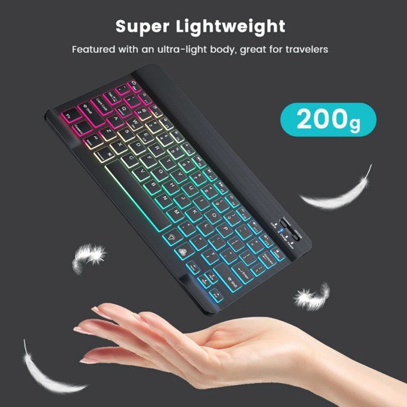 RGB Backlit Wireless Bluetooth Keyboard and Mouse with light LED for ...