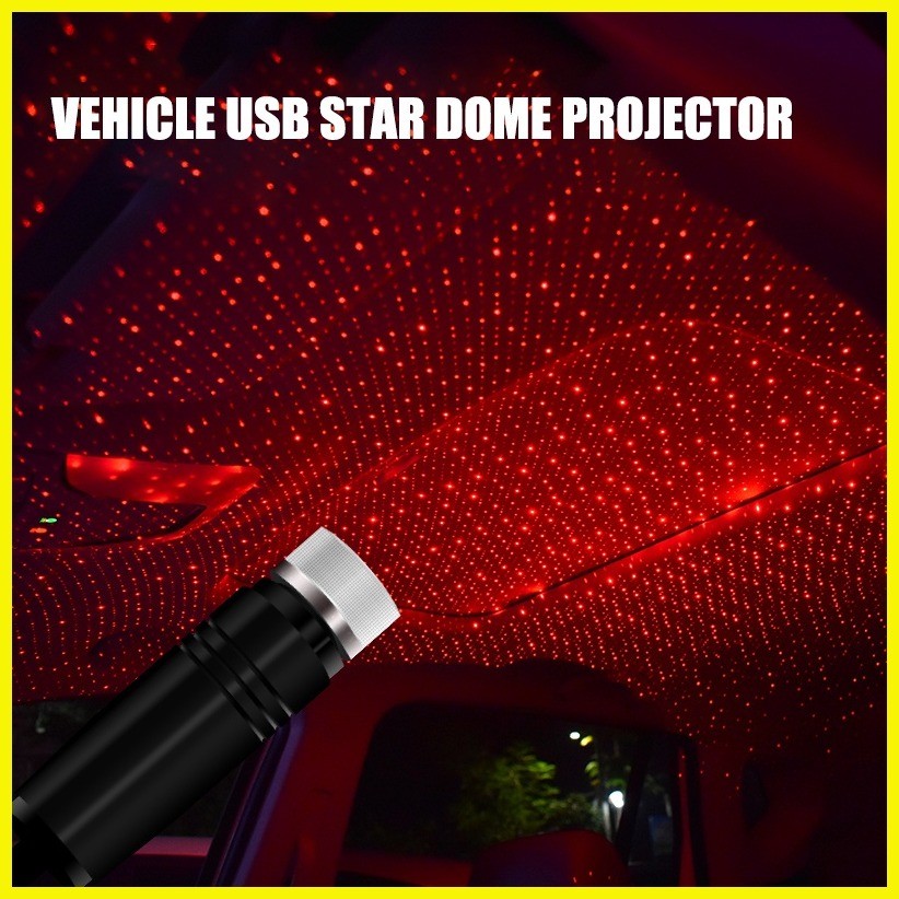 Universal red USB LED Star Projector Neon Atmosphere Ambient Lamp Car ...