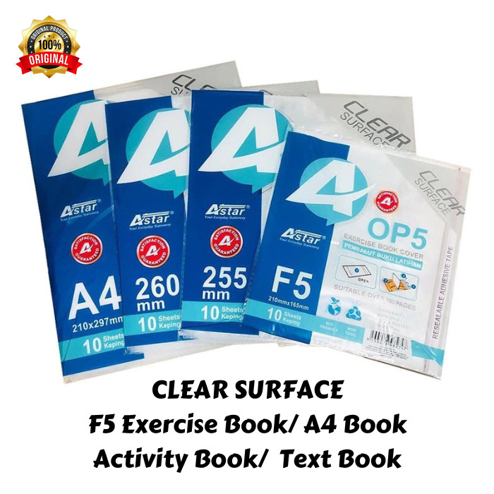 【SalesWithJoy】Self Adhesive Book Cover Clear Wrapping Exercise Book ...