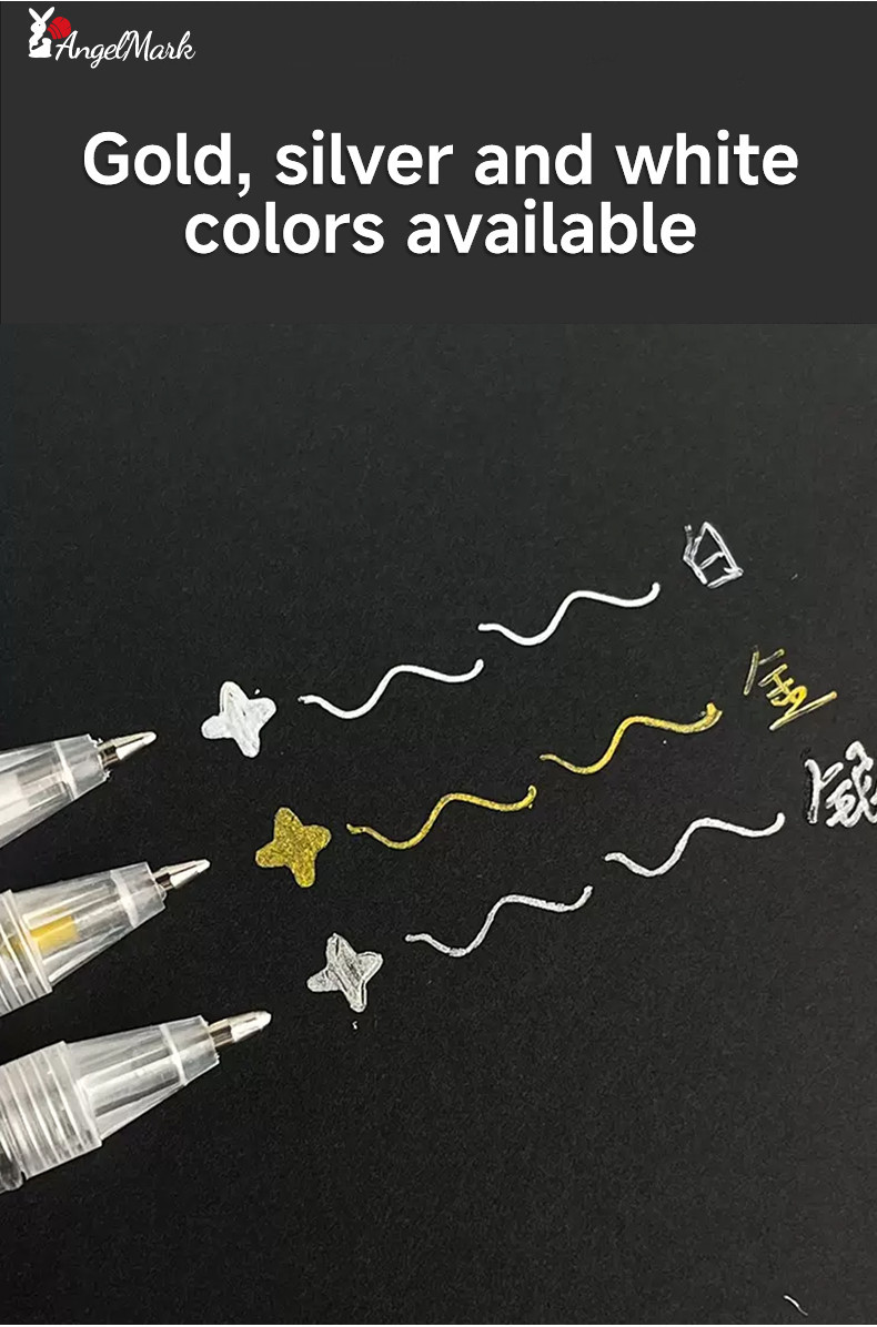 White Gel Highlight Pen Art Marker Pen 3/6/12Pcs Bright Art Drawing ...