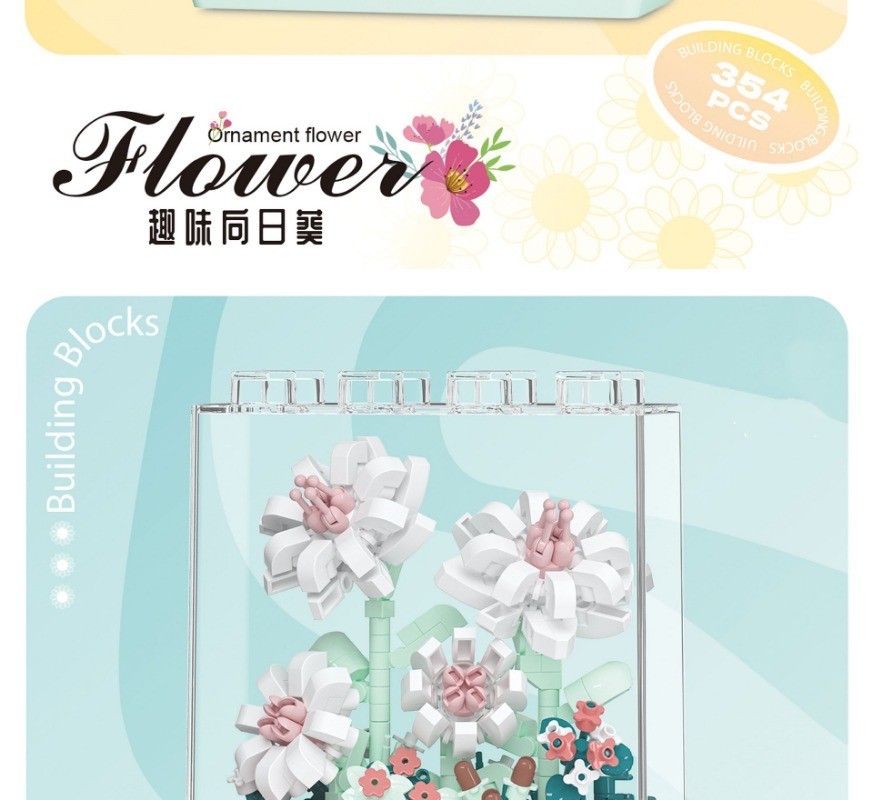 Assembled Flower Building Blocks Flower Box Series Eternal Flower 7323 ...