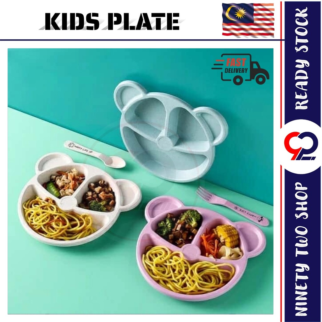 Wheat Straw Kids Dish Plate Cartoon Mouse Mickey Bowl Children Dish ...