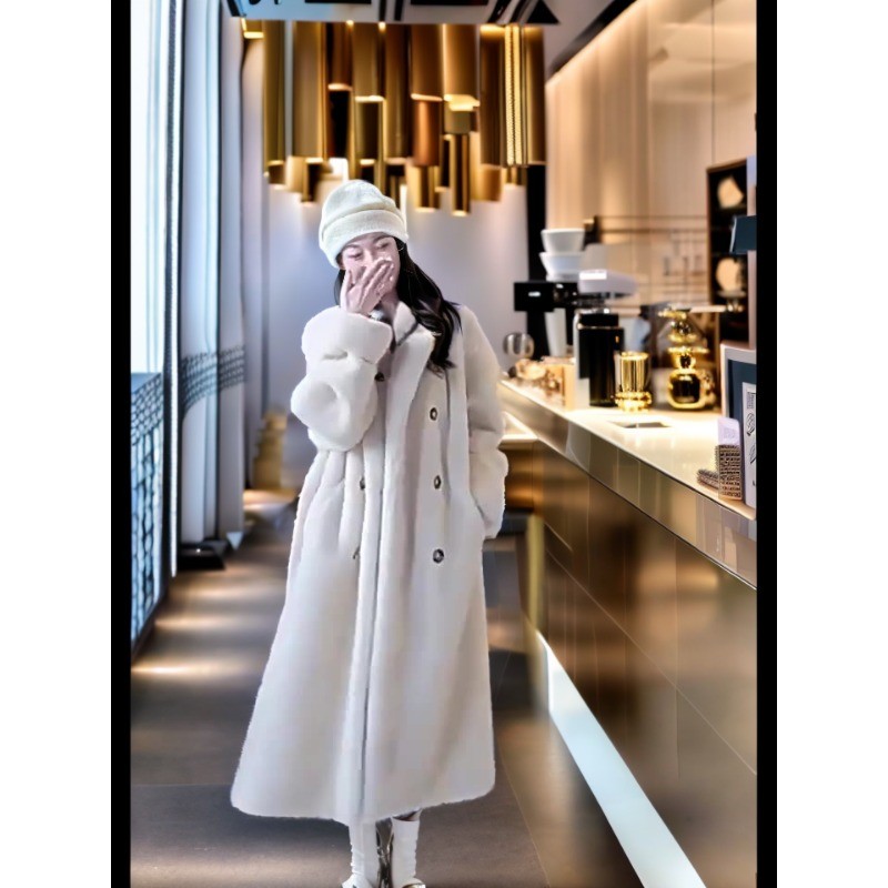 Women's Suit Collar Long Coat Autumn and Winter Warm Korean Style ...