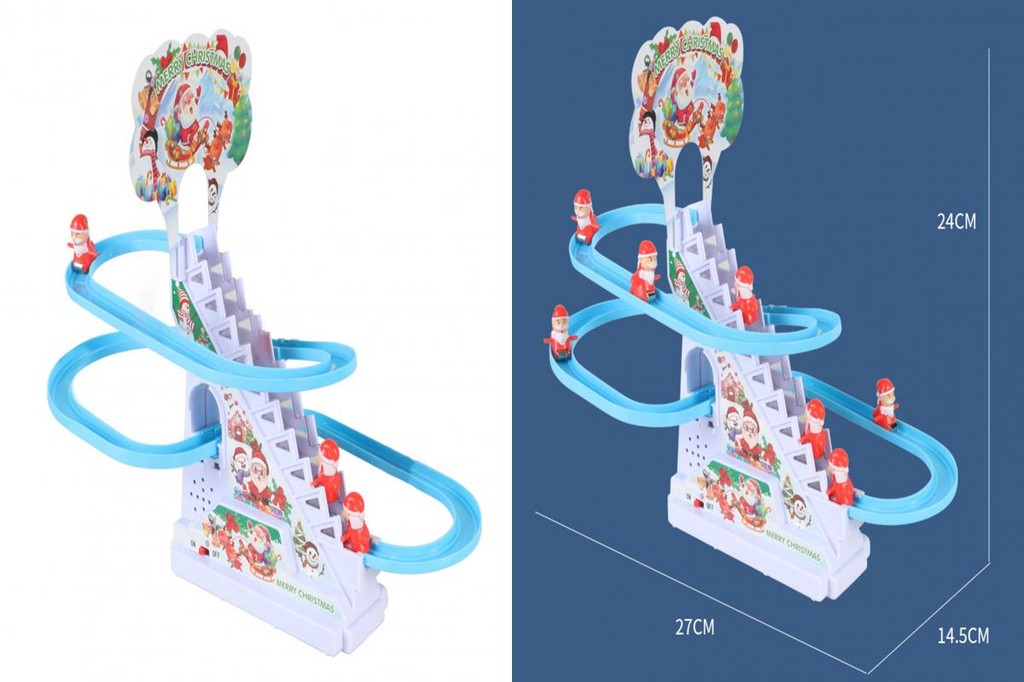 Santa Climbing Toy with Led Light Santa Roller Coaster Toy Santa Stair ...