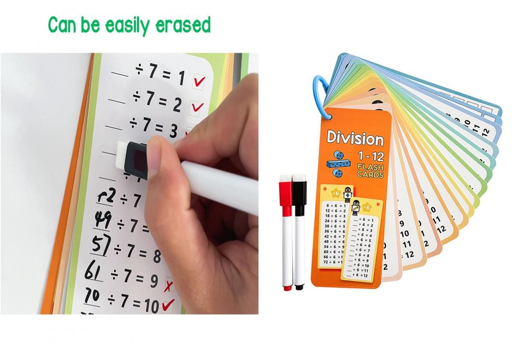 Wandereve| Kids Math Manipulatives Math Flash Cards Set with Pens for ...