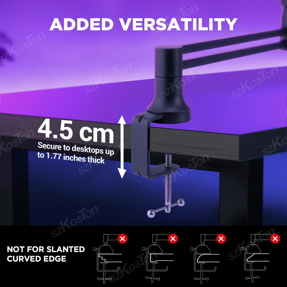 Adjustable Microphone Boom Arm Extended Riser with Cable Management Low ...