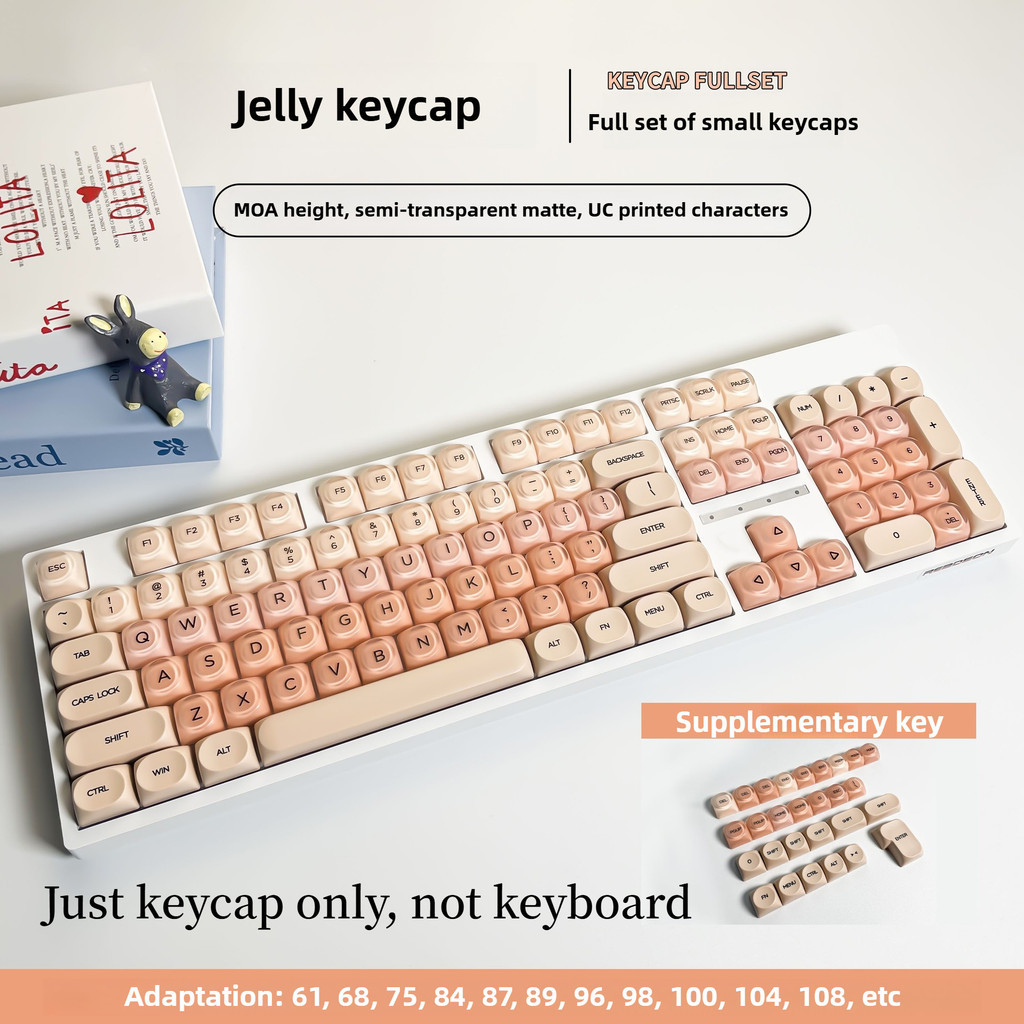 (Keycap only) Jelly Keycap MOA Profile Cute Semi-transparent Full Set ...