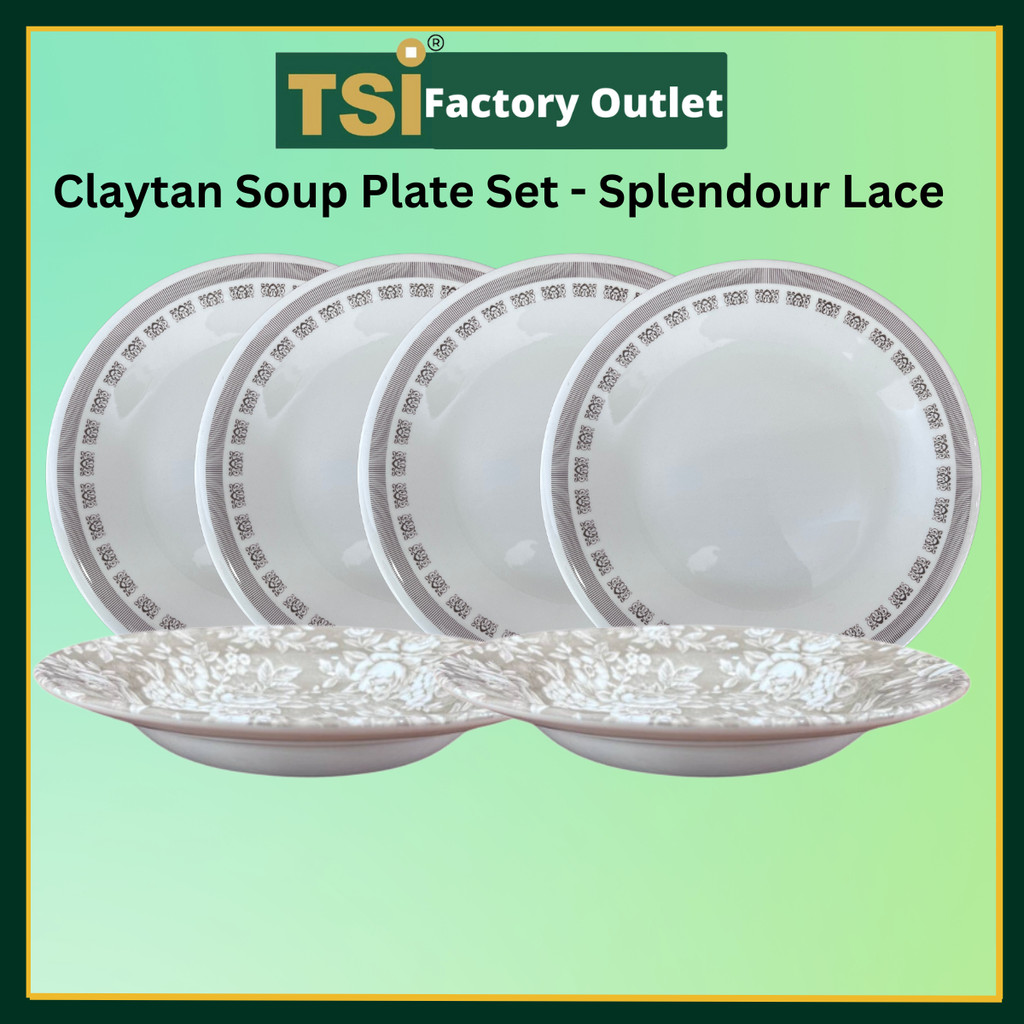 CLAYTAN BASIC SOUP PLATE SET RM65 - SPLENDOUR LACE Ceramic Plate ...