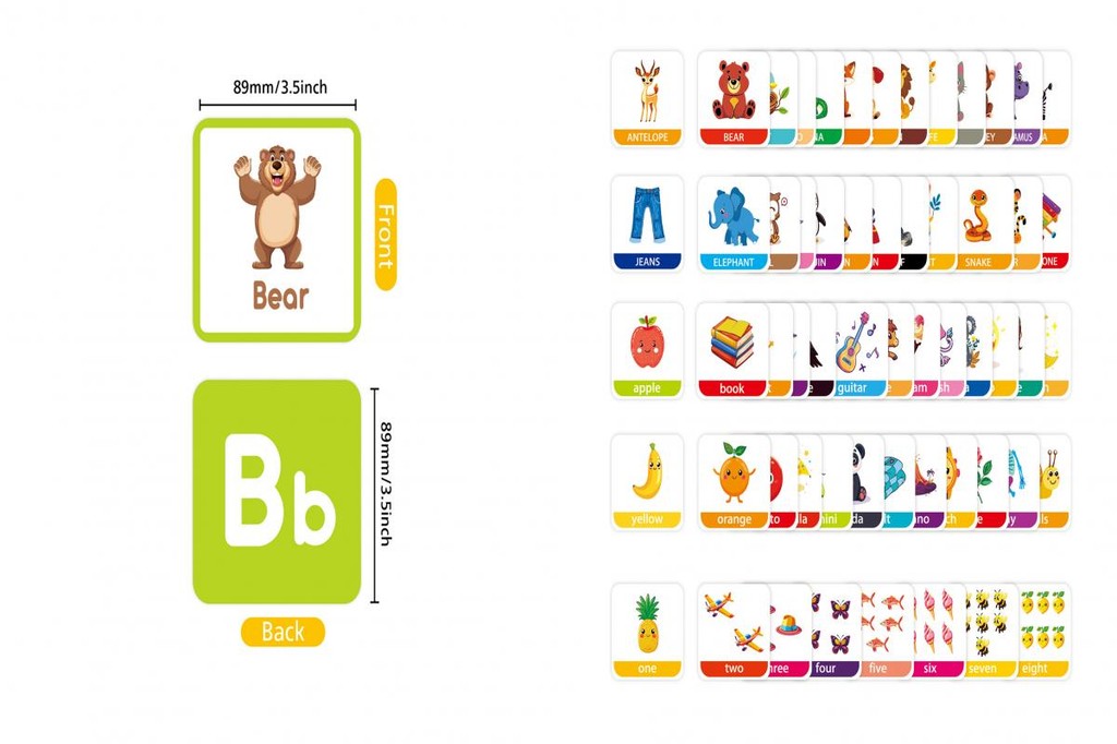 [EY] Educational Cards Flashcards Set 60pcs Kids Flash Cards Set for ...
