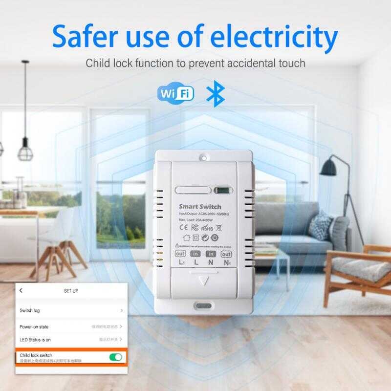 Wifi TUYA Smart High Power Switch 20A Circuit Breaker Bluetooth ...