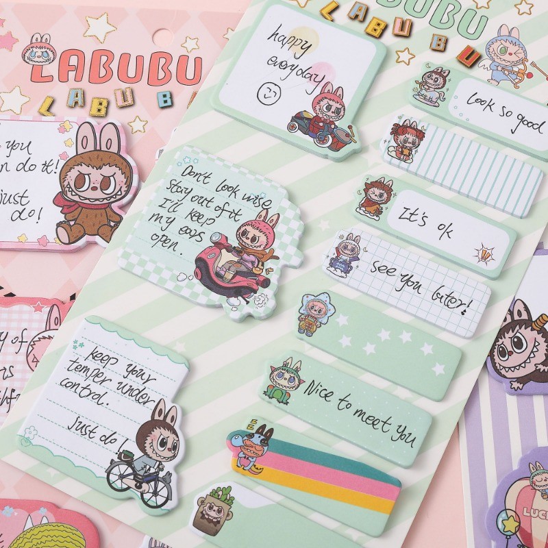 330Pcs Lovely LABUBU Label Sticker Message Book 8 Label +3 Note Set ...
