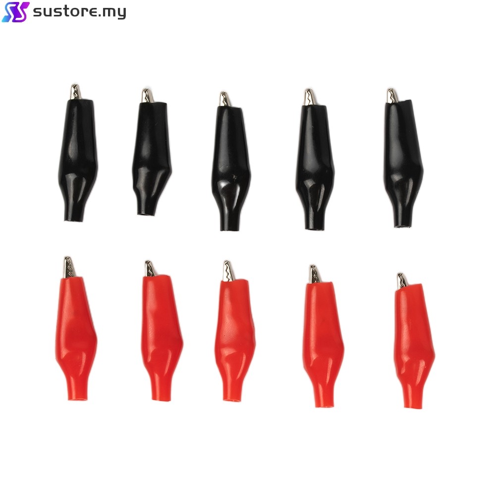 [Super]10 x Insulated Crocodile Clips Electrical Battery Connectors 5A ...