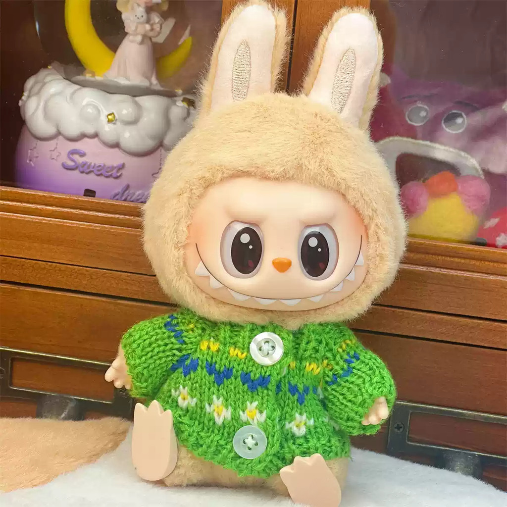 For 17 CM Labubu baby clothes cute top sweater 17cm Labubu doll sweater ...