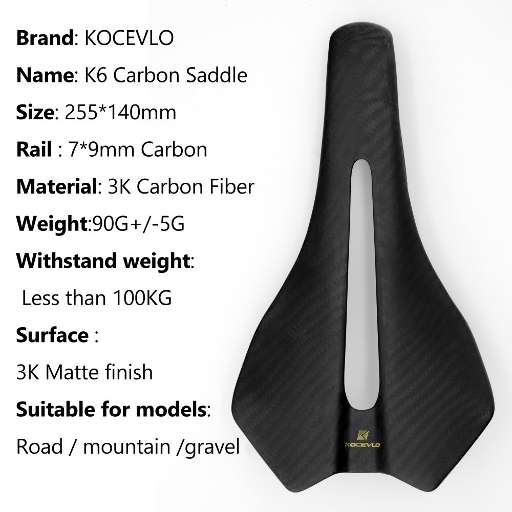 KOCEVLO Bicycle Saddle MTB Road Bike Carbon Integrated Ultralight Seat Cushion Bike Racing ...