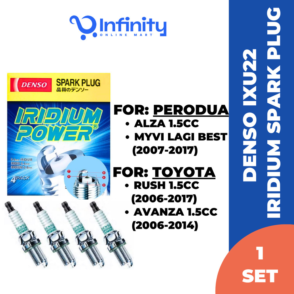 DENSO Iridium Power IXU22 Spark Plug For Perodua Myvi Lagi Best/ Alza ...