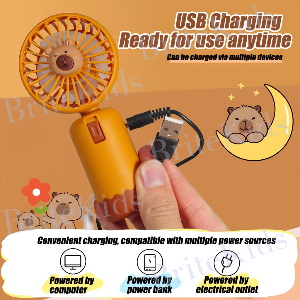 Capybara Kuromi Portable USB Mini Fan Melody Cinnamoroll Kipas Mini ...