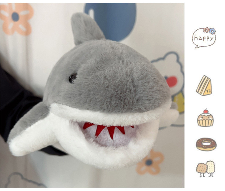 Little Shark Hand Puppet Glove Plush Toy Couple Student Finger ...