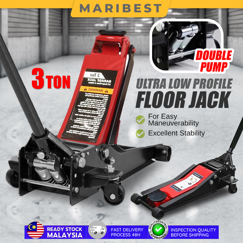 3 Ton Heavy Duty Ultra Low Profile Garage Jack Floor Jack | Shopee Malaysia