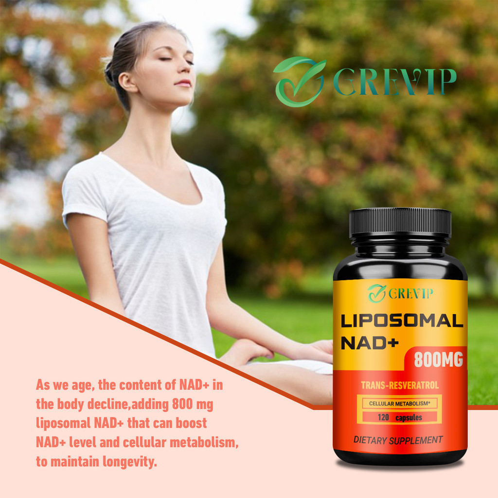 GREVIP Liposomal NAD+ 500 mg with Trans-Resveratrol 300 mg, NAD+ ...