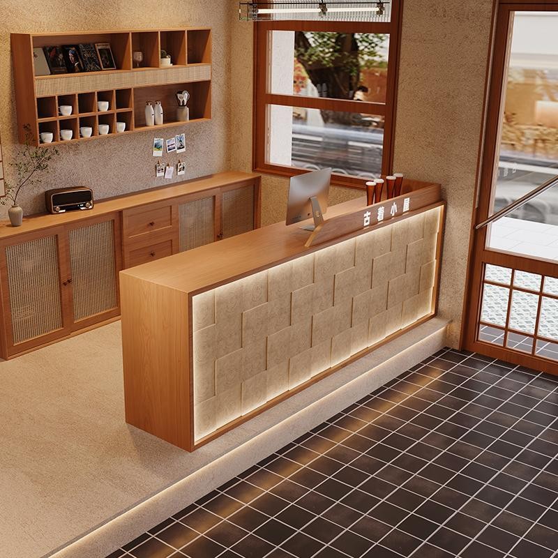 Log Bar Table Cashier Restaurant Restaurant Milk Tea Haircut Reception ...
