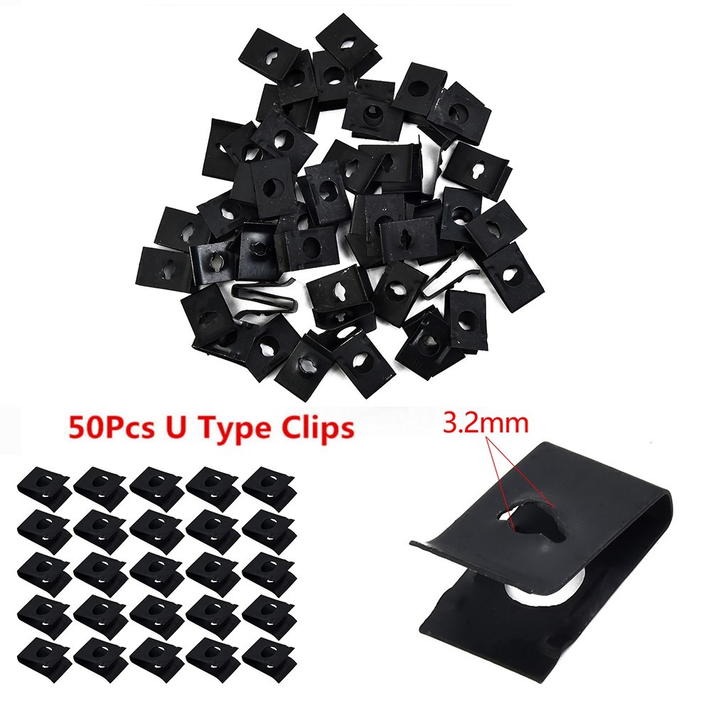 {SUFA} 50pcs Metal Car Speed Fastener U-Nuts Self Tapping Screw Spire ...