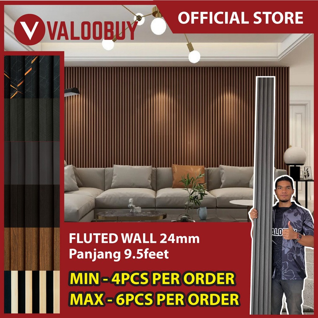 24mm Fluted Wall Panel Wainscoting WPC Wood Strips Design Wall Panel ...