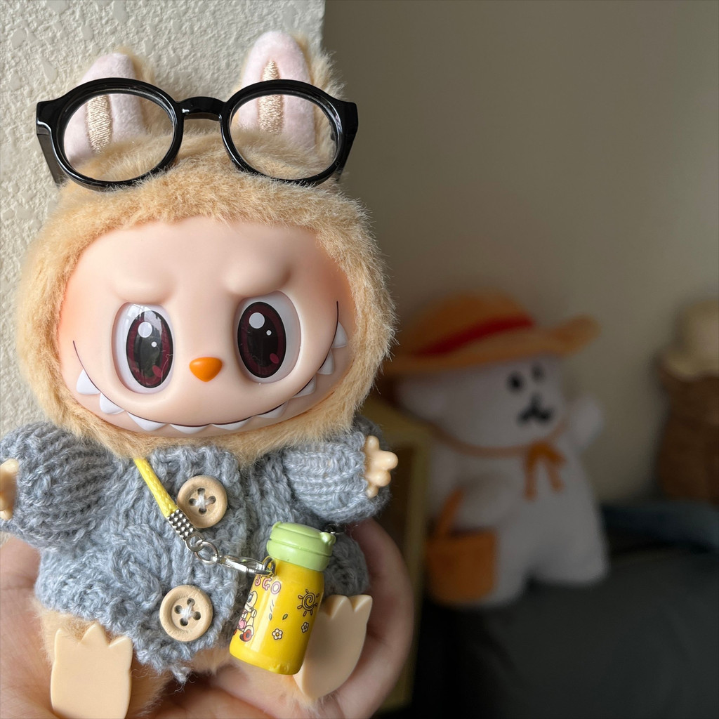 For Labubu v2 sitting party baby clothes sweater glasses Labubu pendant ...