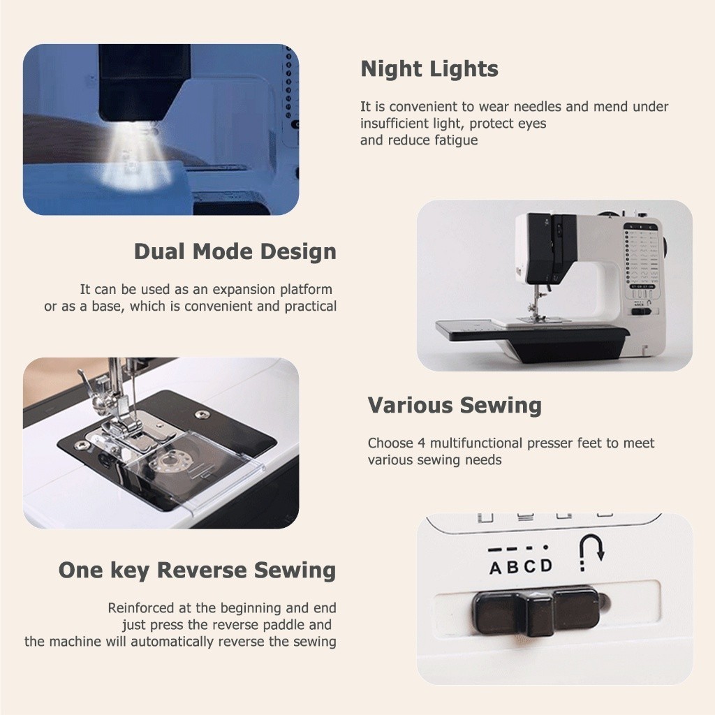 38 Stitches Mini Sewing Machine Electric Double Thread Sewing Machine ...