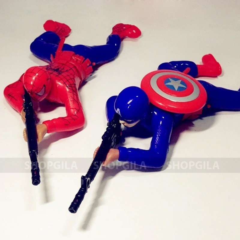 Battery Operated Super Heroes Crawling Action Figures Toy with LED ...