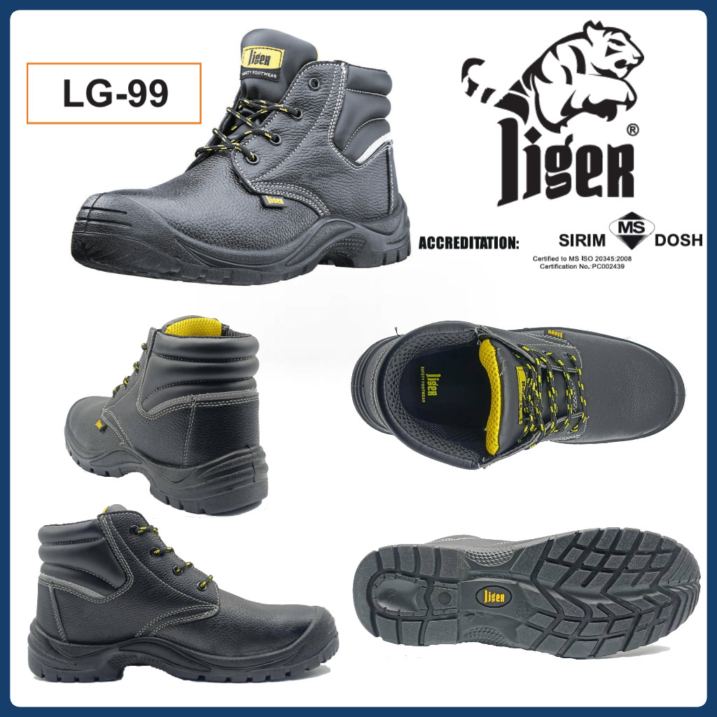 Liger Safety Shoes Mid Cut Working Shoes Safety Boots l Kasut ...