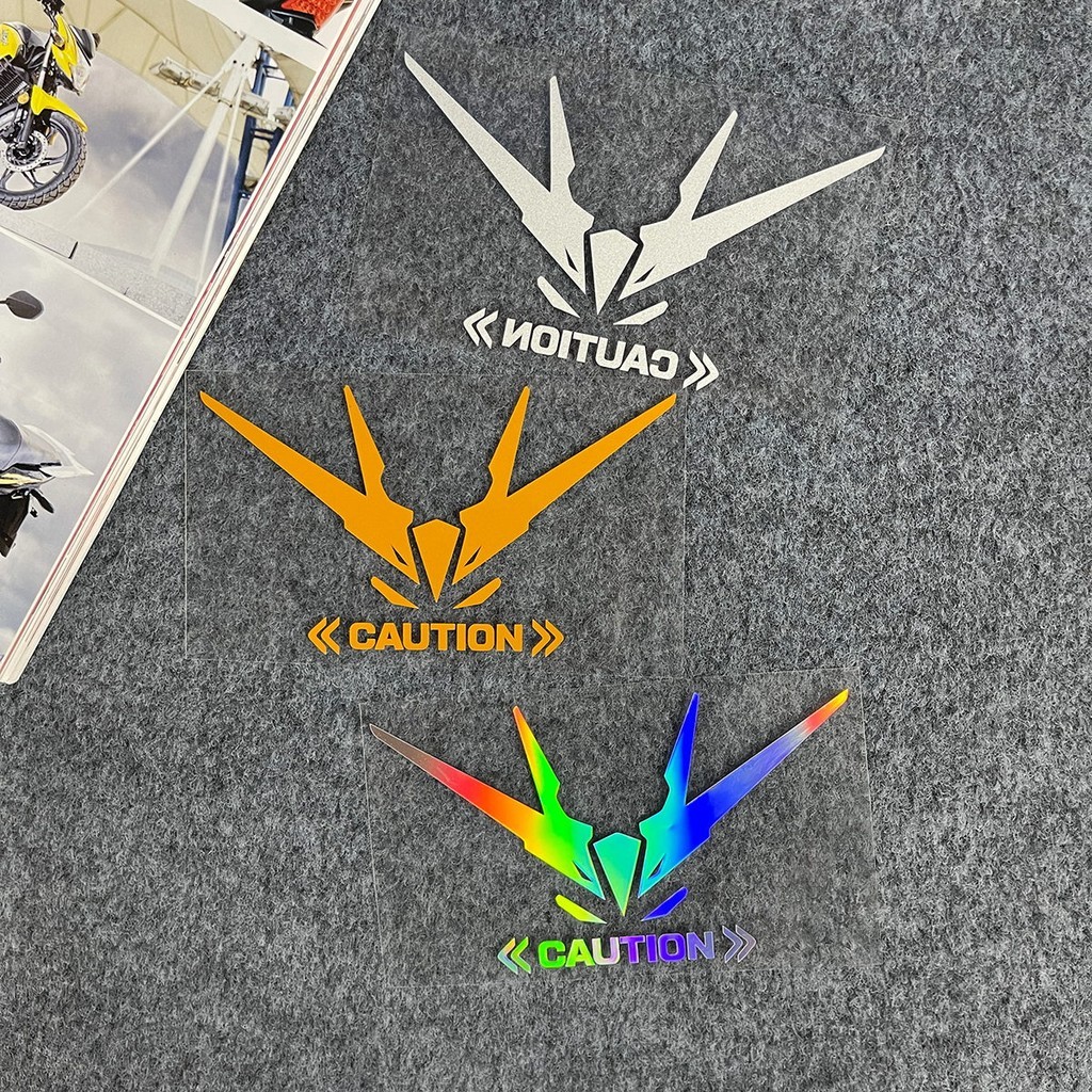 Gundam Caution Motorcycle Accessories Reflective Warning Stickes Car ...