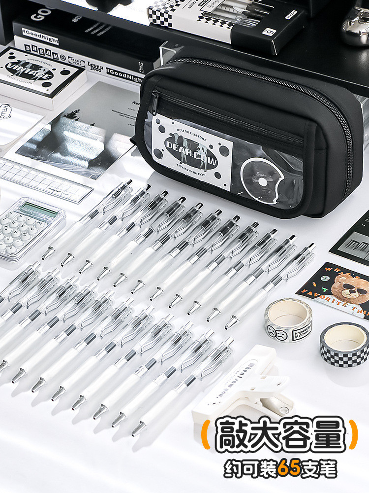 Large-capacity Pencil Case New Style Volcanic Pencil Case Transparent ...