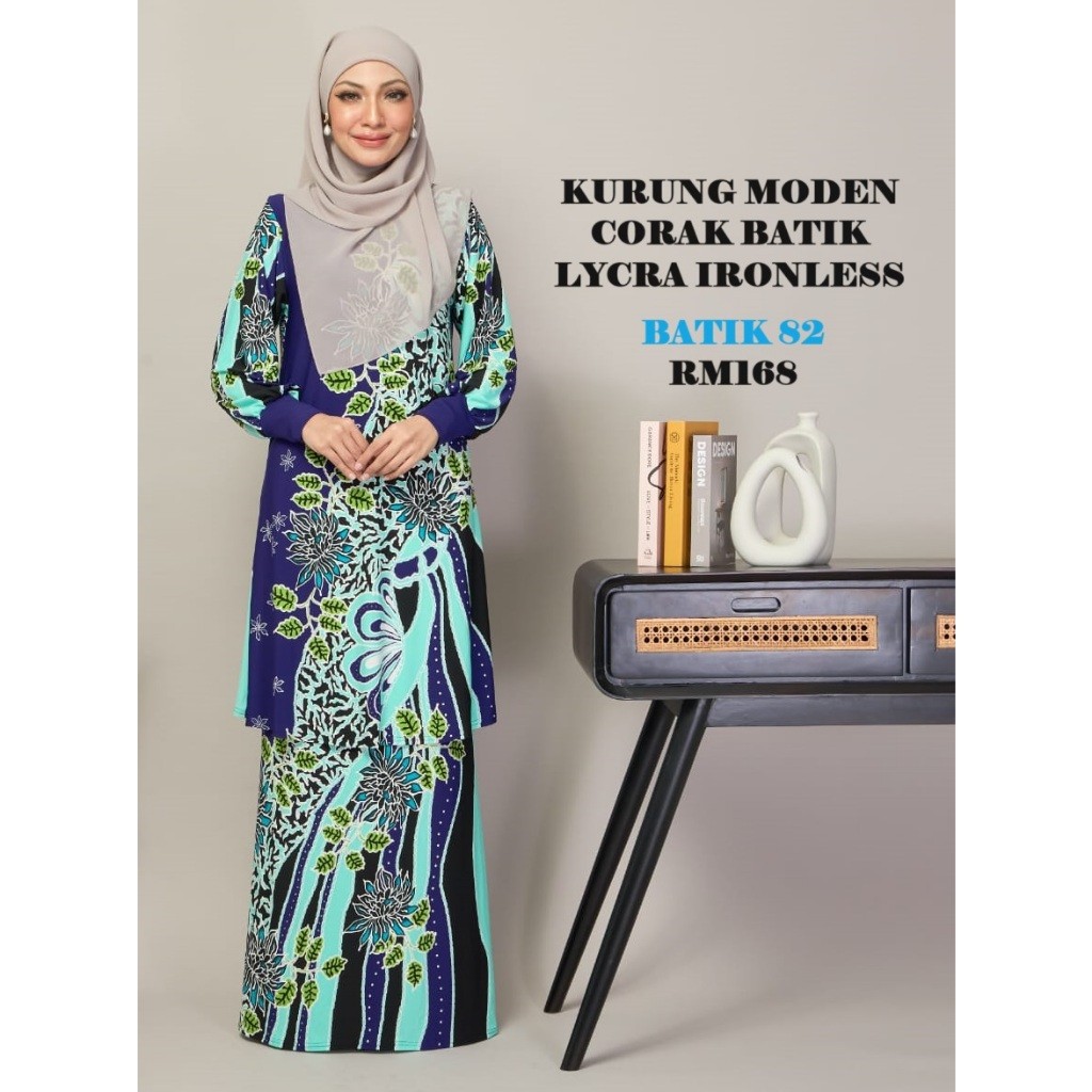 [Ready Stock] Modern Korean Lycra Batik Batik Baju Kurung, Comfortable ...