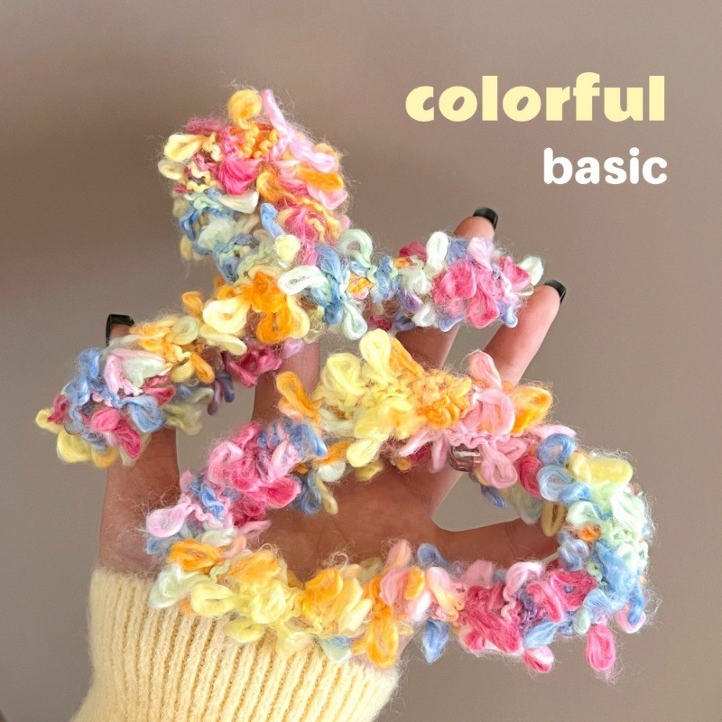 New dopamine colored wool grab clip versatile back head shark clip ...