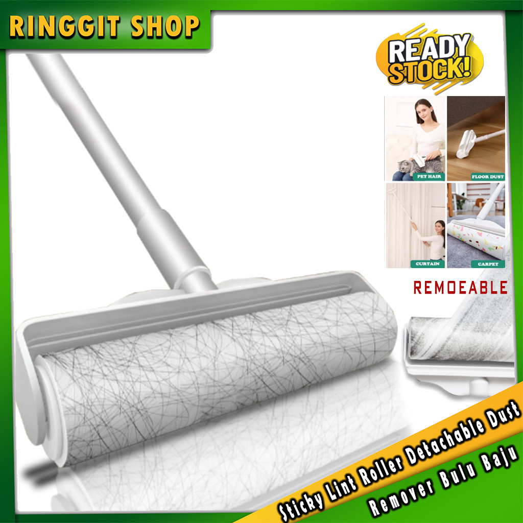Sticky Lint Roller Detachable Dust Hair Pet Fur Remover Bulu Baju Cover ...