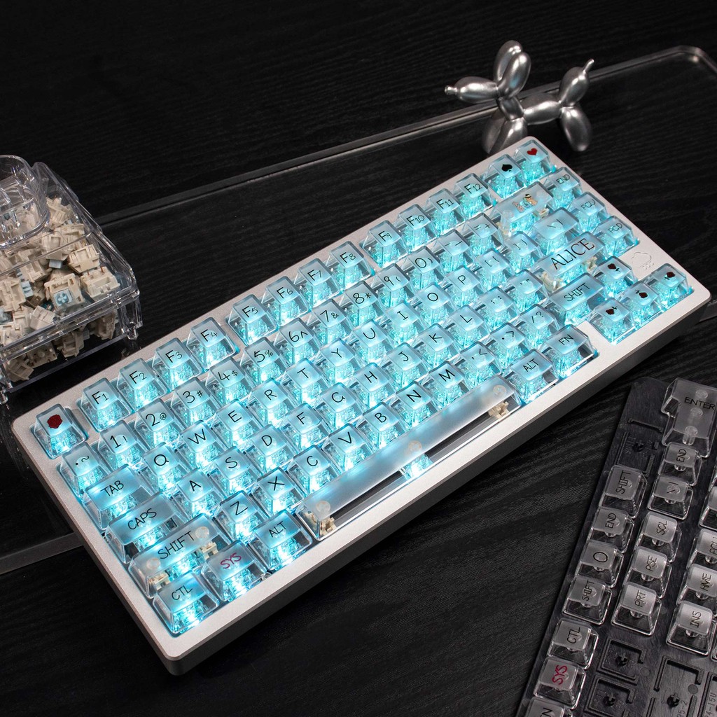 OEM profile Transparent Scrub Feel Keycaps Big Font PC keycaps set for ...